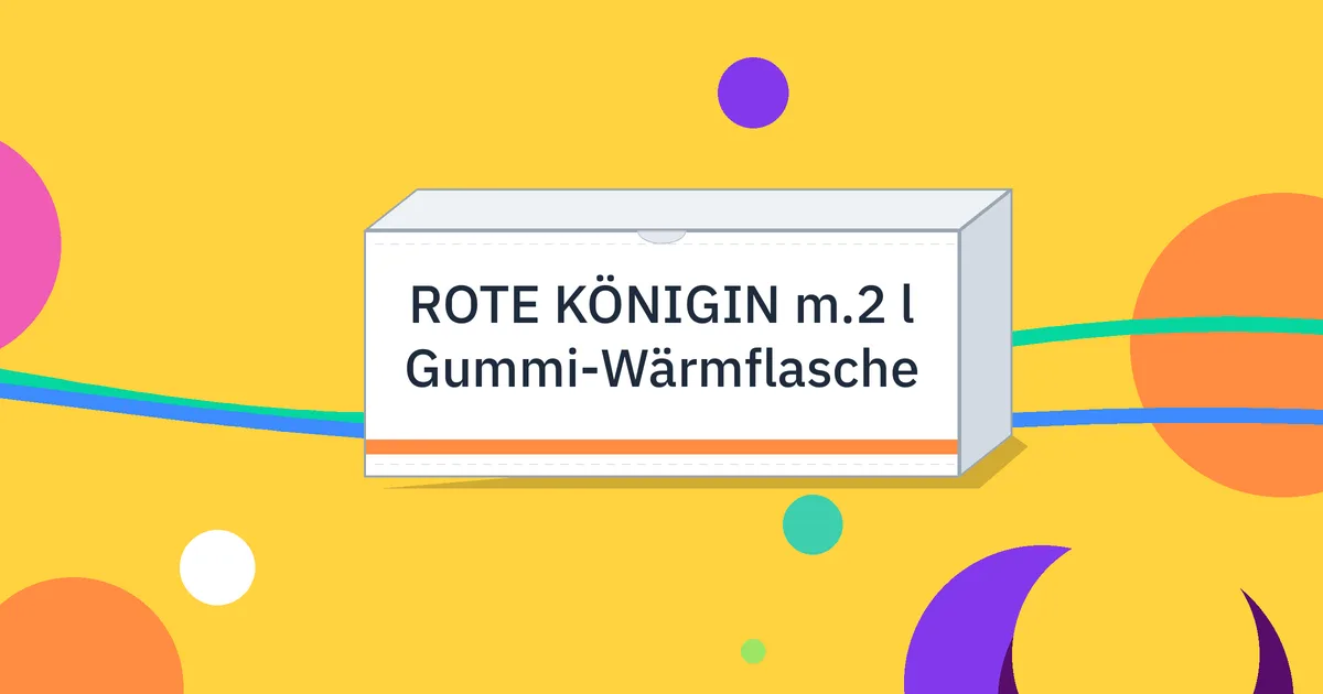 Symbolbild: Packung mit der Aufschrift ROTE KÖNIGIN m.2 l Gummi-Wärmflasche (PZN 14288772) – Verfügbarkeit und Bezug in Apotheken in Frankfurt am Main