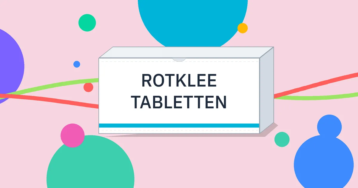 Symbolbild: Packung mit der Aufschrift ROTKLEE TABLETTEN (PZN 10838661) – Verfügbarkeit und Bezug in Apotheken in Frankfurt am Main