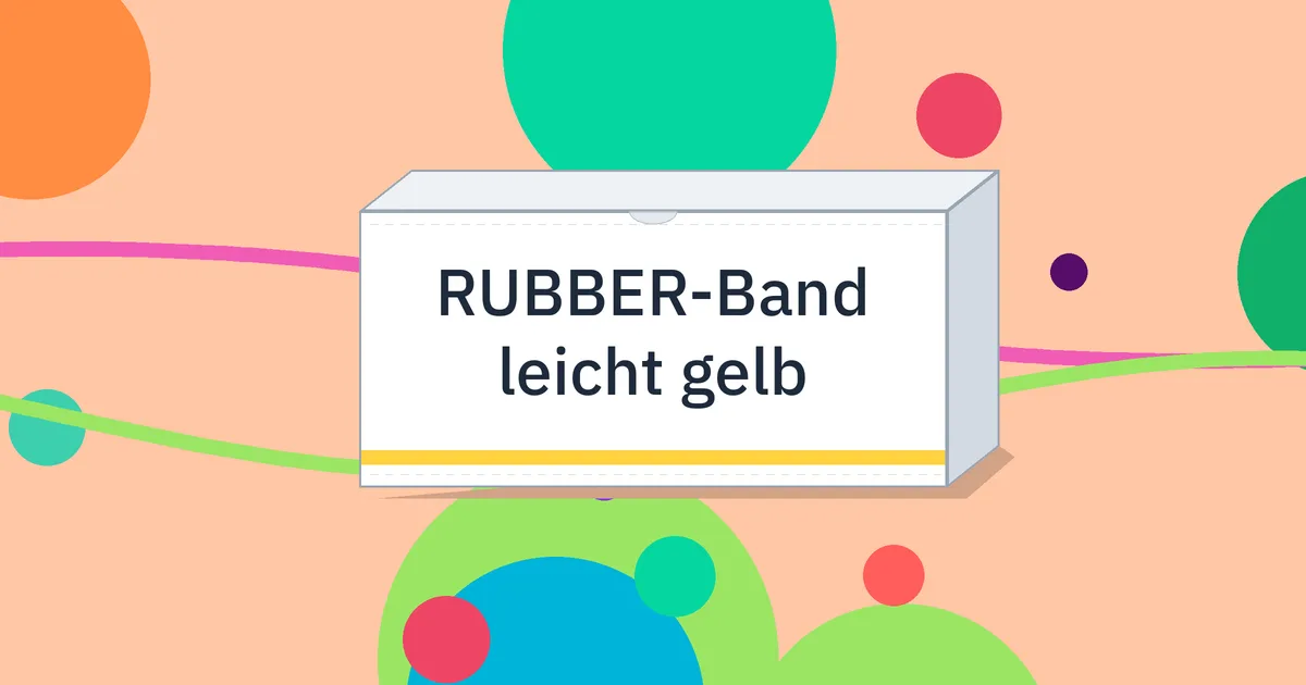 Symbolbild: Packung mit der Aufschrift RUBBER-Band leicht gelb (PZN 13417575) – Verfügbarkeit und Bezug in Apotheken in Frankfurt am Main