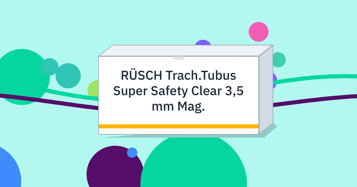 Symbolbild: Packung mit der Aufschrift RÜSCH Trach.Tubus Super Safety Clear 3,5 mm Mag. (PZN 04248240) – Verfügbarkeit und Bezug in Apotheken in Frankfurt am Main