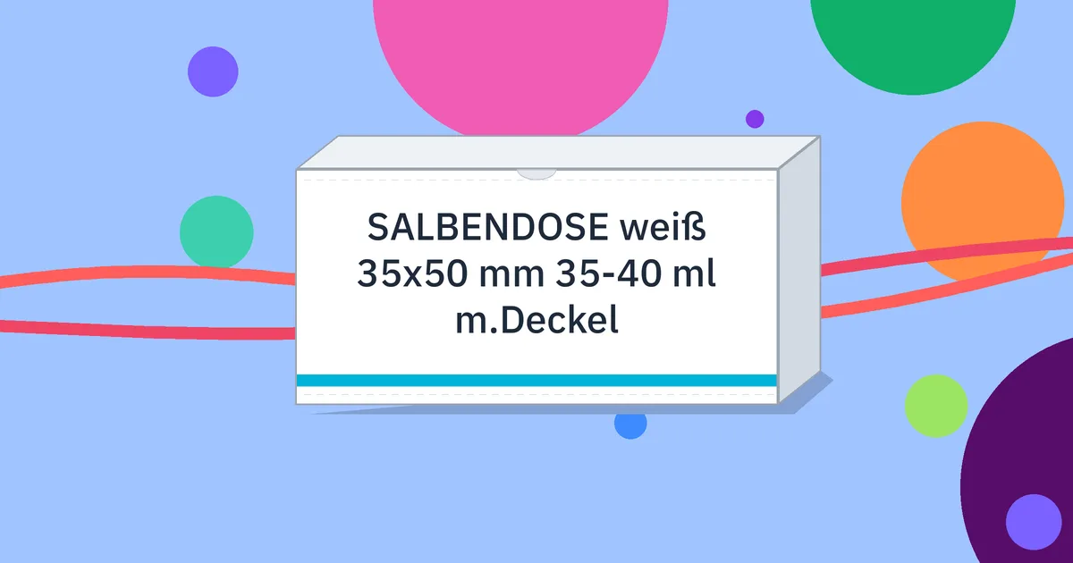 Symbolbild: Packung mit der Aufschrift SALBENDOSE weiß 35x50 mm 35-40 ml m.Deckel (PZN 10402099) – Verfügbarkeit und Bezug in Apotheken in Frankfurt am Main