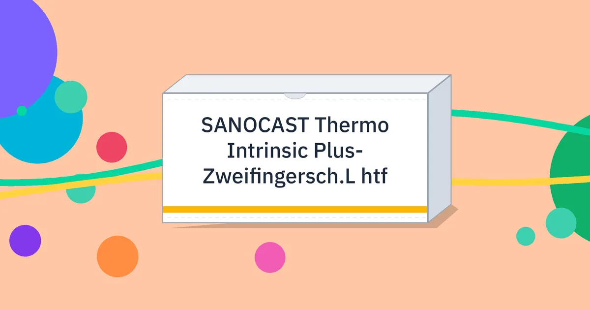 Symbolbild: Packung mit der Aufschrift SANOCAST Thermo Intrinsic Plus-Zweifingersch.L htf (PZN 15260072) – Verfügbarkeit und Bezug in Apotheken in Frankfurt am Main