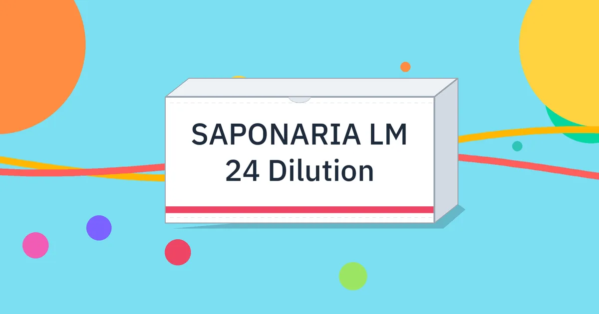 Symbolbild: Packung mit der Aufschrift SAPONARIA LM 24 Dilution (PZN 13686588) – Verfügbarkeit und Bezug in Apotheken in Frankfurt am Main