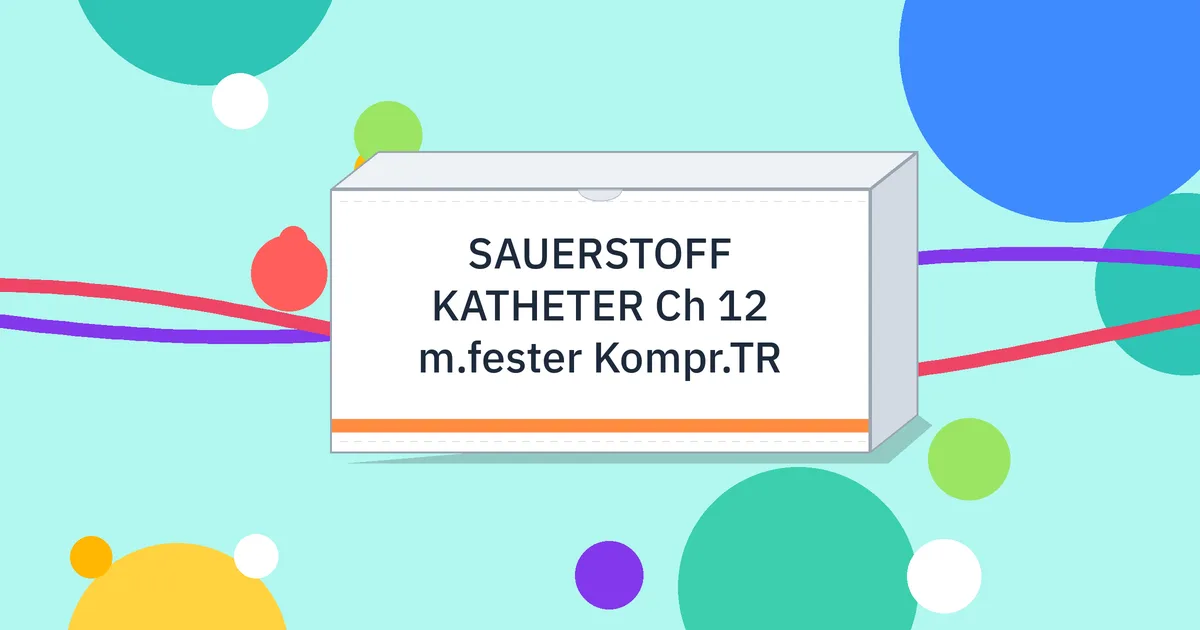 Symbolbild: Packung mit der Aufschrift SAUERSTOFF KATHETER Ch 12 m.fester Kompr.TR (PZN 07487264) – Verfügbarkeit und Bezug in Apotheken in Frankfurt am Main