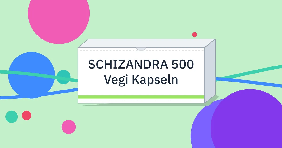 Symbolbild: Packung mit der Aufschrift SCHIZANDRA 500 Vegi Kapseln (PZN 03869000) – Verfügbarkeit und Bezug in Apotheken in Frankfurt am Main