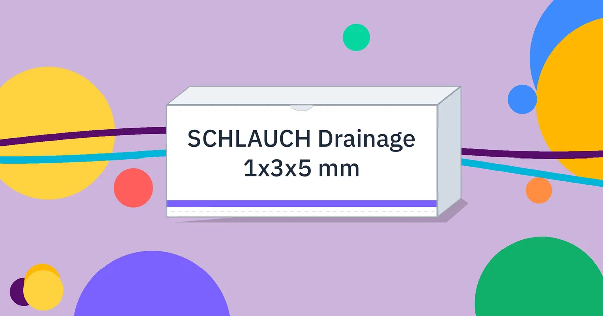 Symbolbild: Packung mit der Aufschrift SCHLAUCH Drainage 1x3x5 mm (PZN 01726294) – Verfügbarkeit und Bezug in Apotheken in Frankfurt am Main