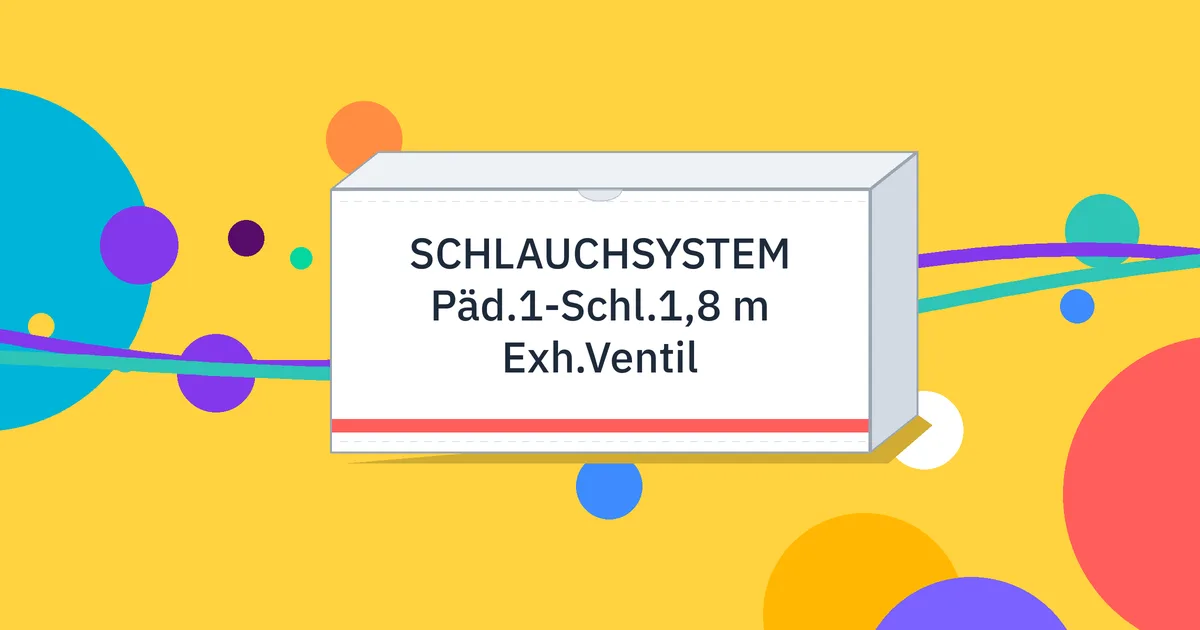 Symbolbild: Packung mit der Aufschrift SCHLAUCHSYSTEM Päd.1-Schl.1,8 m Exh.Ventil (PZN 06426622) – Verfügbarkeit und Bezug in Apotheken in Frankfurt am Main