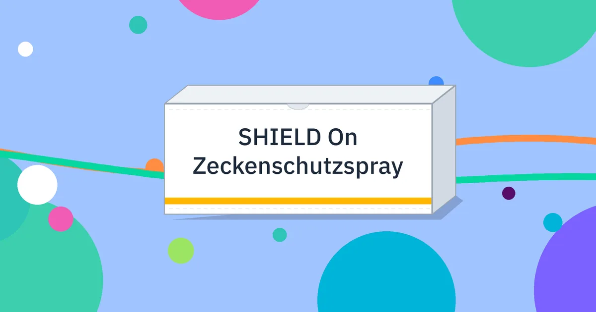 Symbolbild: Packung mit der Aufschrift SHIELD On Zeckenschutzspray (PZN 20025025) – Verfügbarkeit und Bezug in Apotheken in Frankfurt am Main