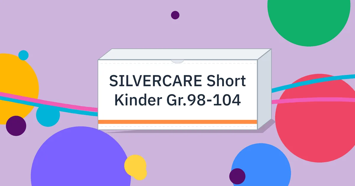 Symbolbild: Packung mit der Aufschrift SILVERCARE Short Kinder Gr.98-104 (PZN 09270735) – Verfügbarkeit und Bezug in Apotheken in Frankfurt am Main