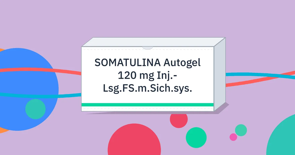 Symbolbild: Packung mit der Aufschrift SOMATULINA Autogel 120 mg Inj.-Lsg.FS.m.Sich.sys. (PZN 09392007) – Verfügbarkeit und Bezug in Apotheken in Frankfurt am Main