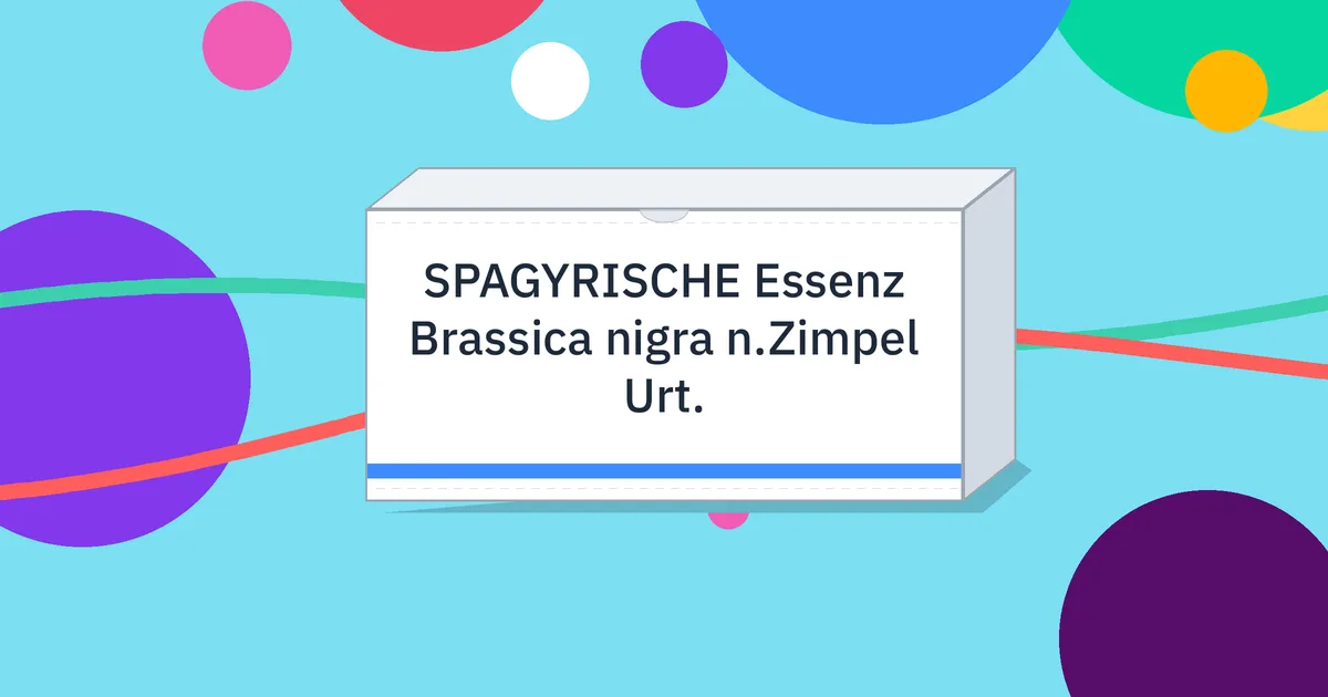 Symbolbild: Packung mit der Aufschrift SPAGYRISCHE Essenz Brassica nigra n.Zimpel Urt. (PZN 16700099) – Verfügbarkeit und Bezug in Apotheken in Frankfurt am Main