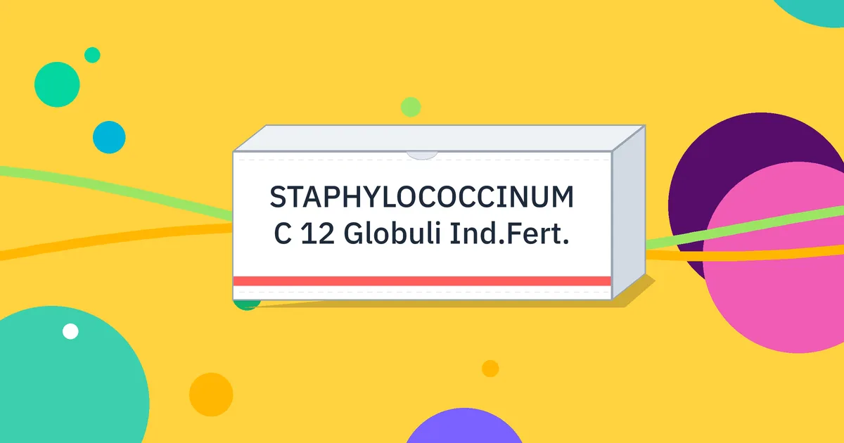 Symbolbild: Packung mit der Aufschrift STAPHYLOCOCCINUM C 12 Globuli Ind.Fert. (PZN 17663354) – Verfügbarkeit und Bezug in Apotheken in Frankfurt am Main