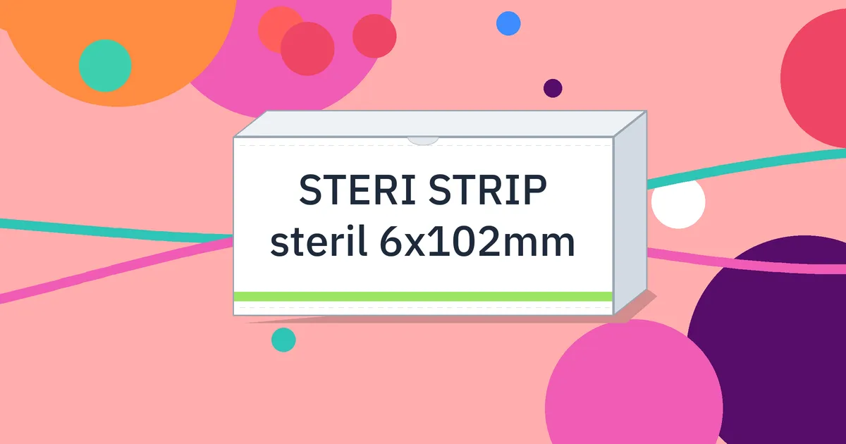 Symbolbild: Packung mit der Aufschrift STERI STRIP steril 6x102mm (PZN 17902681) – Verfügbarkeit und Bezug in Apotheken in Frankfurt am Main