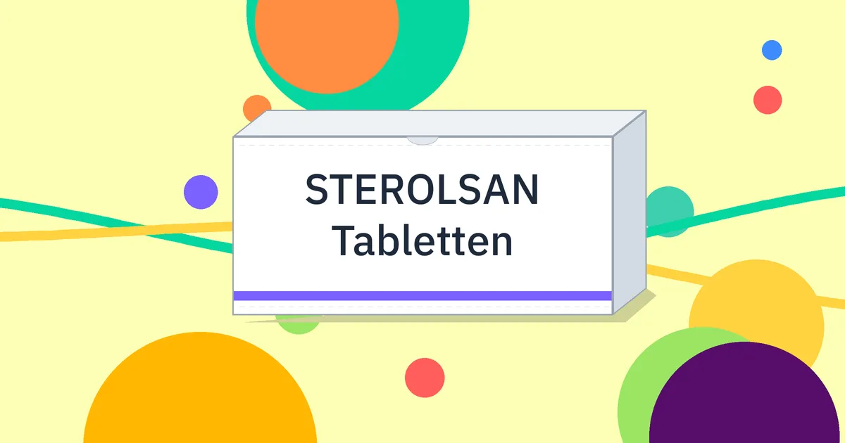 Symbolbild: Packung mit der Aufschrift STEROLSAN Tabletten (PZN 17580622) – Verfügbarkeit und Bezug in Apotheken in Frankfurt am Main