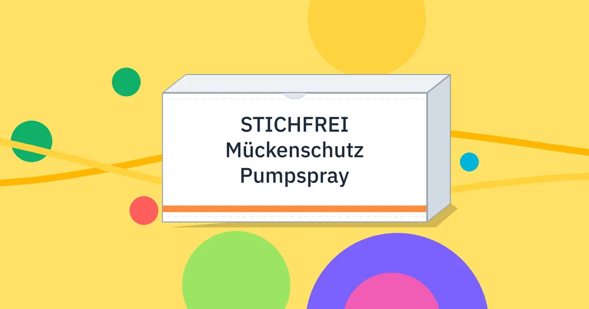 Symbolbild: Packung mit der Aufschrift STICHFREI Mückenschutz Pumpspray (PZN 16901283) – Verfügbarkeit und Bezug in Apotheken in Frankfurt am Main