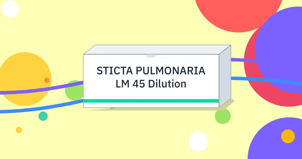 Symbolbild: Packung mit der Aufschrift STICTA PULMONARIA LM 45 Dilution (PZN 13200692) – Verfügbarkeit und Bezug in Apotheken in Frankfurt am Main