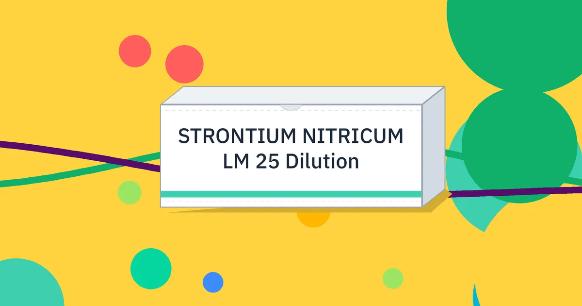 Symbolbild: Packung mit der Aufschrift STRONTIUM NITRICUM LM 25 Dilution (PZN 13204566) – Verfügbarkeit und Bezug in Apotheken in Frankfurt am Main