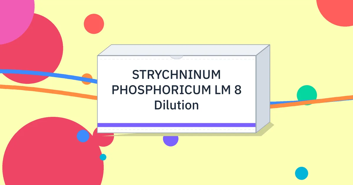 Symbolbild: Packung mit der Aufschrift STRYCHNINUM PHOSPHORICUM LM 8 Dilution (PZN 13207139) – Verfügbarkeit und Bezug in Apotheken in Frankfurt am Main