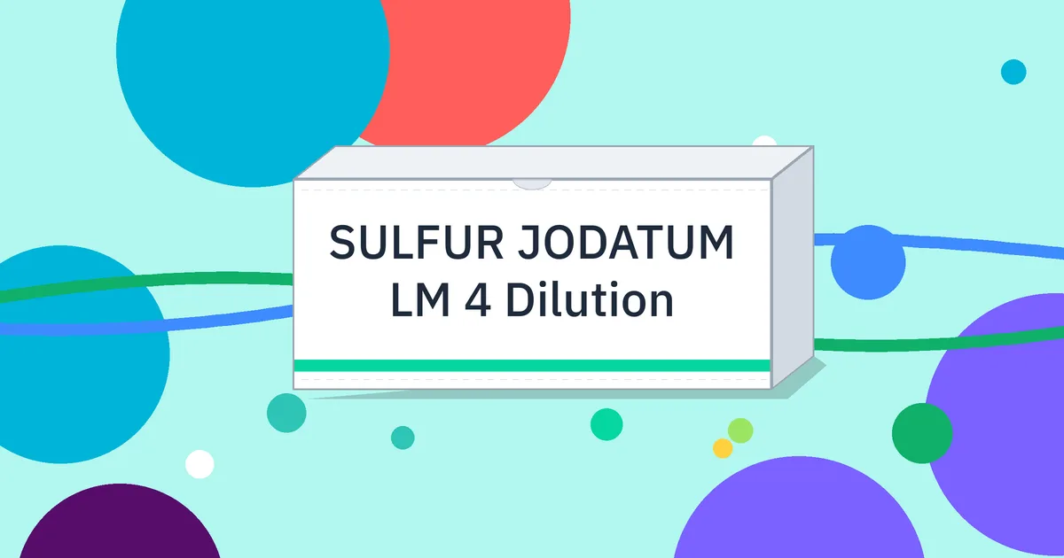 Symbolbild: Packung mit der Aufschrift SULFUR JODATUM LM 4 Dilution (PZN 13210265) – Verfügbarkeit und Bezug in Apotheken in Frankfurt am Main
