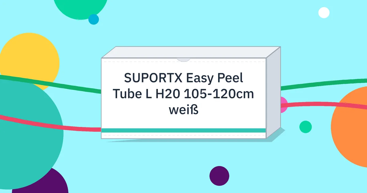 Symbolbild: Packung mit der Aufschrift SUPORTX Easy Peel Tube L H20 105-120cm weiß (PZN 09486671) – Verfügbarkeit und Bezug in Apotheken in Frankfurt am Main