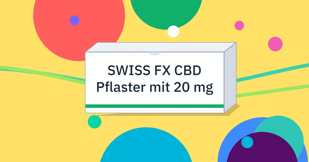 Symbolbild: Packung mit der Aufschrift SWISS FX CBD Pflaster mit 20 mg (PZN 19398608) – Verfügbarkeit und Bezug in Apotheken in Frankfurt am Main