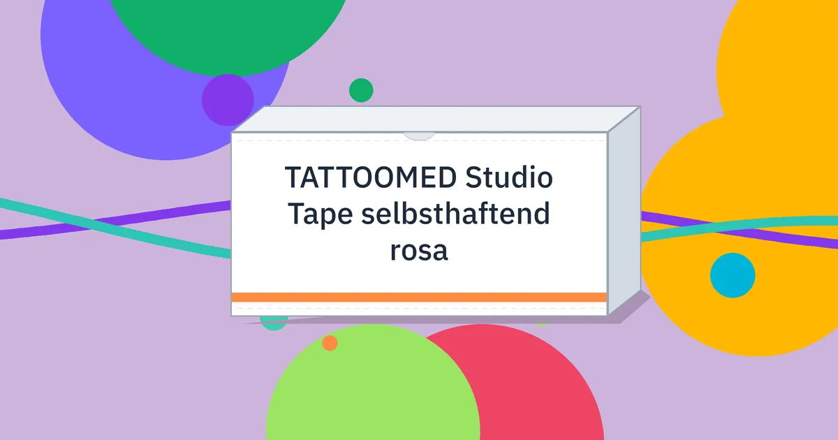 Symbolbild: Packung mit der Aufschrift TATTOOMED Studio Tape selbsthaftend rosa (PZN 19291388) – Verfügbarkeit und Bezug in Apotheken in Frankfurt am Main