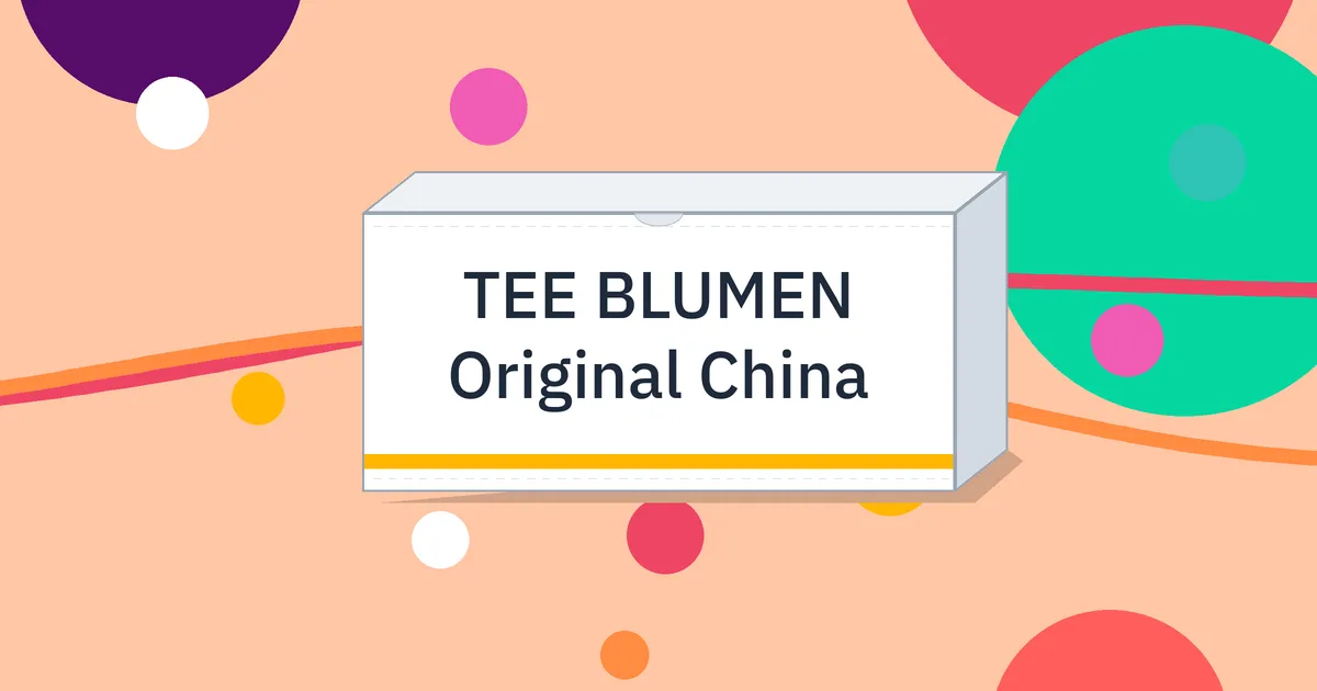 Symbolbild: Packung mit der Aufschrift TEE BLUMEN Original China (PZN 01181914) – Verfügbarkeit und Bezug in Apotheken in Frankfurt am Main