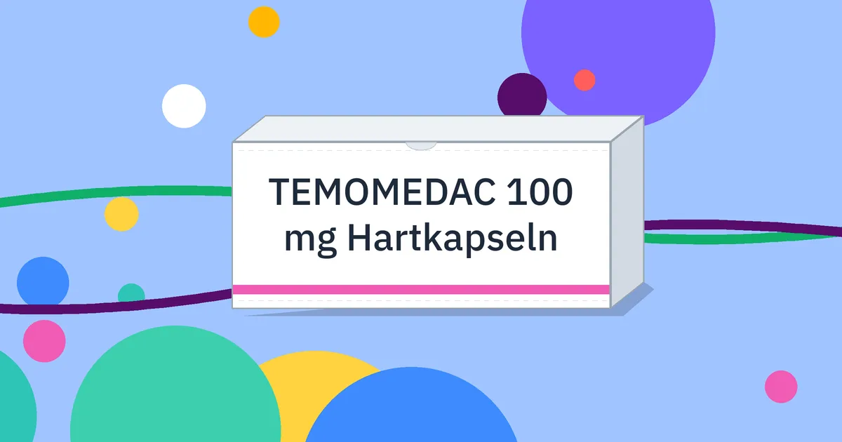 Symbolbild: Packung mit der Aufschrift TEMOMEDAC 100 mg Hartkapseln (PZN 05880661) – Verfügbarkeit und Bezug in Apotheken in Frankfurt am Main