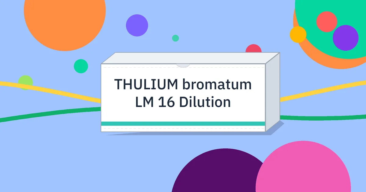 Symbolbild: Packung mit der Aufschrift THULIUM bromatum LM 16 Dilution (PZN 13690963) – Verfügbarkeit und Bezug in Apotheken in Frankfurt am Main