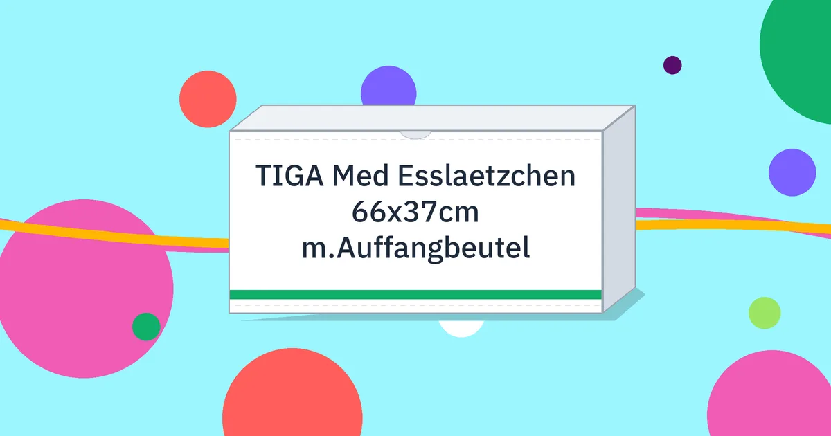 Symbolbild: Packung mit der Aufschrift TIGA Med Esslaetzchen 66x37cm m.Auffangbeutel (PZN 06838804) – Verfügbarkeit und Bezug in Apotheken in Frankfurt am Main