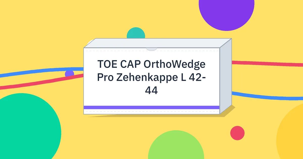 Symbolbild: Packung mit der Aufschrift TOE CAP OrthoWedge Pro Zehenkappe L 42-44 (PZN 19669349) – Verfügbarkeit und Bezug in Apotheken in Frankfurt am Main