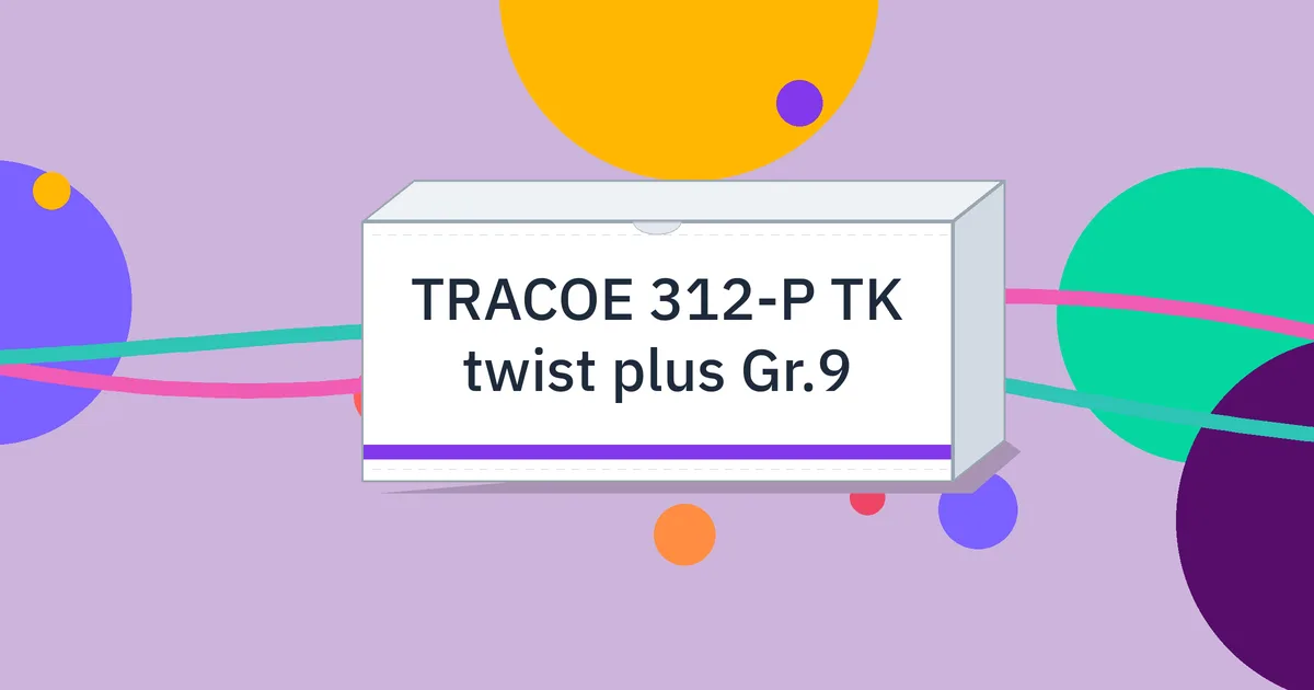 Symbolbild: Packung mit der Aufschrift TRACOE 312-P TK twist plus Gr.9 (PZN 06556170) – Verfügbarkeit und Bezug in Apotheken in Frankfurt am Main