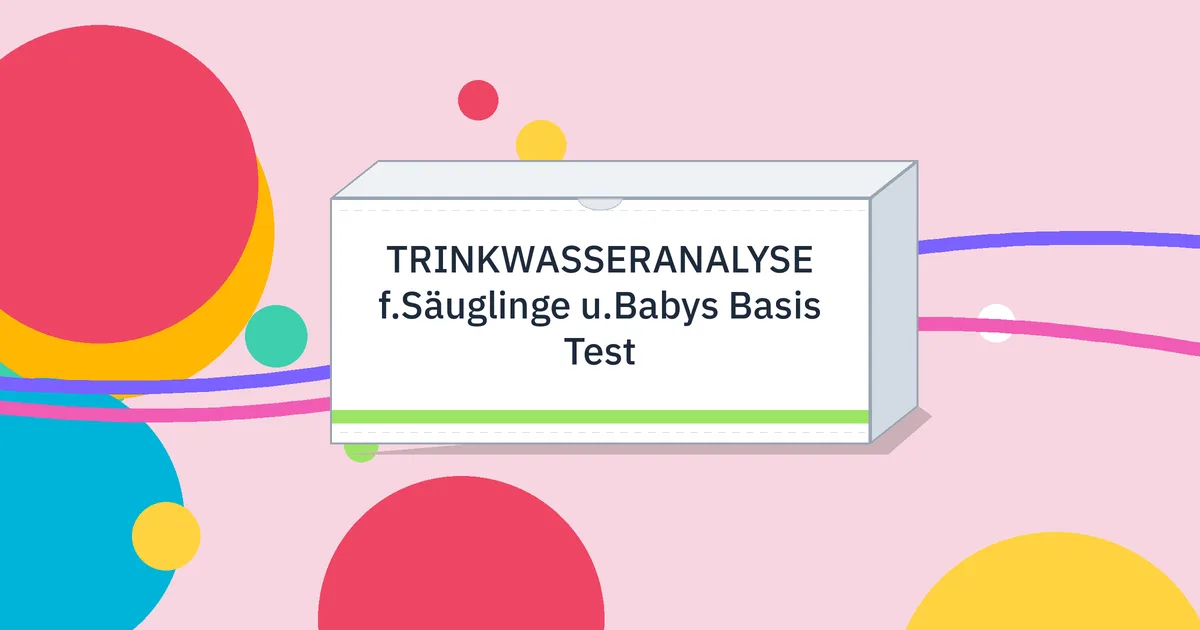 Symbolbild: Packung mit der Aufschrift TRINKWASSERANALYSE f.Säuglinge u.Babys Basis Test (PZN 15660400) – Verfügbarkeit und Bezug in Apotheken in Frankfurt am Main