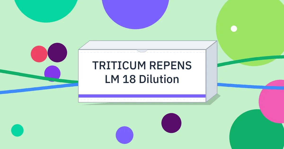 Symbolbild: Packung mit der Aufschrift TRITICUM REPENS LM 18 Dilution (PZN 13251695) – Verfügbarkeit und Bezug in Apotheken in Frankfurt am Main
