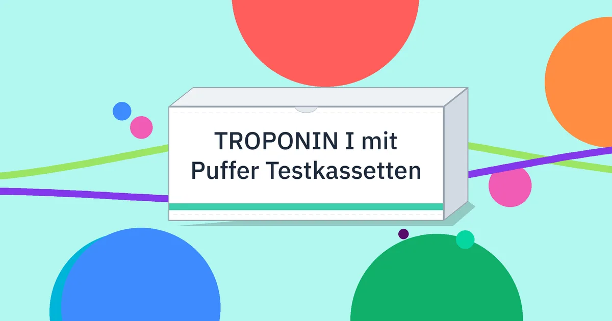 Symbolbild: Packung mit der Aufschrift TROPONIN I mit Puffer Testkassetten (PZN 18096561) – Verfügbarkeit und Bezug in Apotheken in Frankfurt am Main