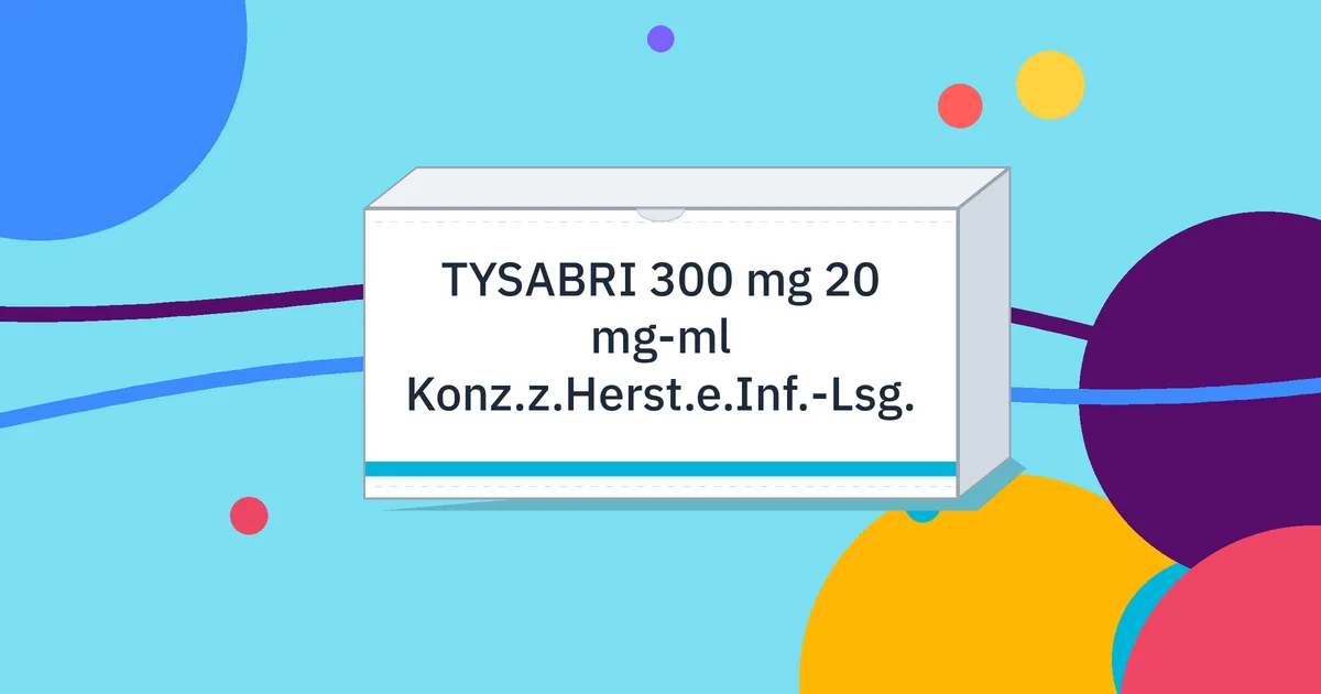 Symbolbild: Packung mit der Aufschrift TYSABRI 300 mg 20 mg-ml Konz.z.Herst.e.Inf.-Lsg. (PZN 14172905) – Verfügbarkeit und Bezug in Apotheken in Frankfurt am Main