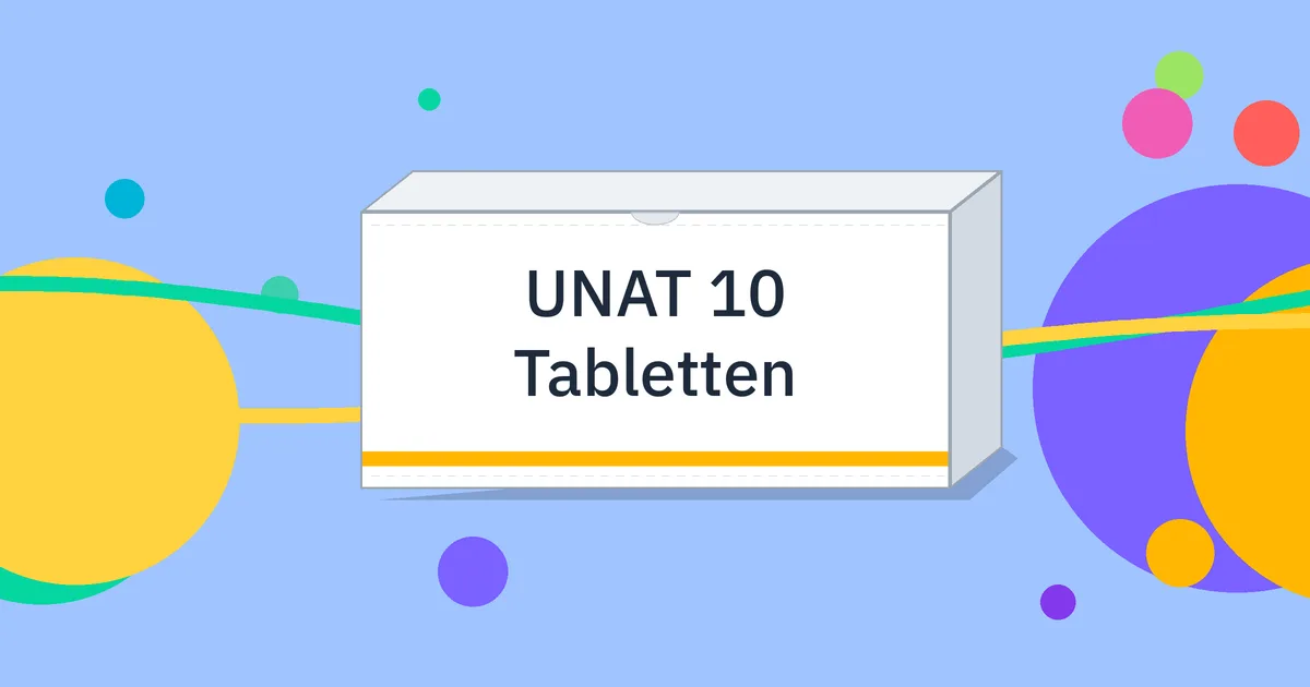 Symbolbild: Packung mit der Aufschrift UNAT 10 Tabletten (PZN 04255174) – Verfügbarkeit und Bezug in Apotheken in Frankfurt am Main