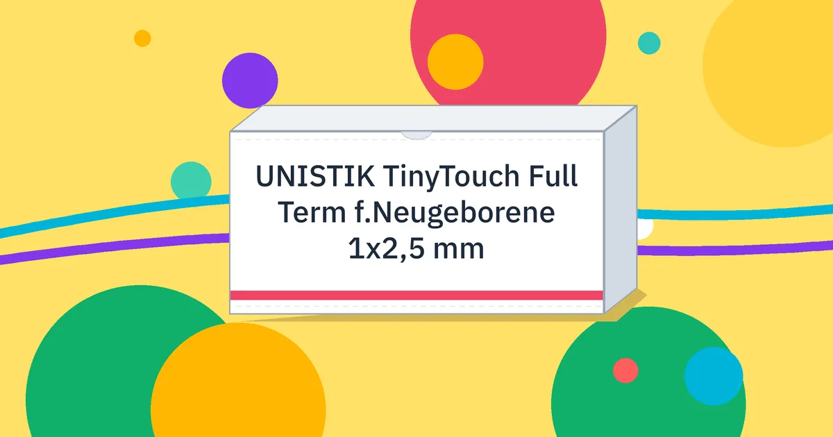 Symbolbild: Packung mit der Aufschrift UNISTIK TinyTouch Full Term f.Neugeborene 1x2,5 mm (PZN 19194797) – Verfügbarkeit und Bezug in Apotheken in Frankfurt am Main