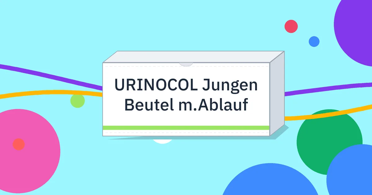 Symbolbild: Packung mit der Aufschrift URINOCOL Jungen Beutel m.Ablauf (PZN 04648181) – Verfügbarkeit und Bezug in Apotheken in Frankfurt am Main