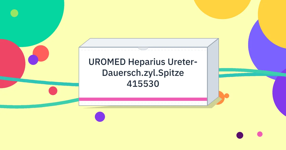 Symbolbild: Packung mit der Aufschrift UROMED Heparius Ureter-Dauersch.zyl.Spitze 415530 (PZN 11370243) – Verfügbarkeit und Bezug in Apotheken in Frankfurt am Main
