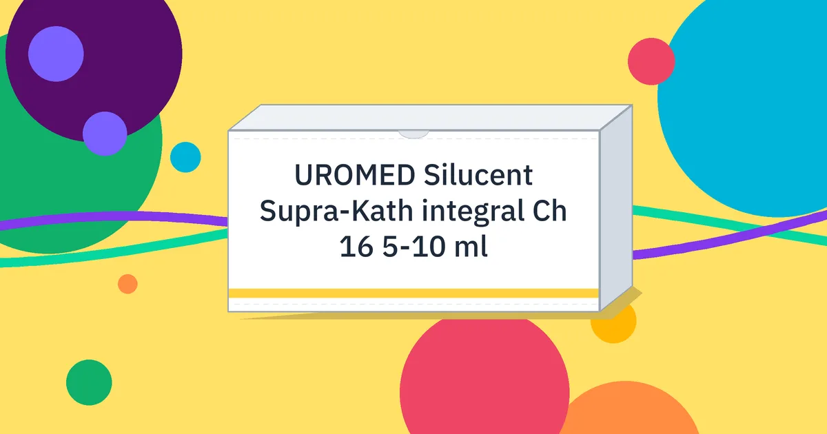 Symbolbild: Packung mit der Aufschrift UROMED Silucent Supra-Kath integral Ch 16 5-10 ml (PZN 10785924) – Verfügbarkeit und Bezug in Apotheken in Frankfurt am Main