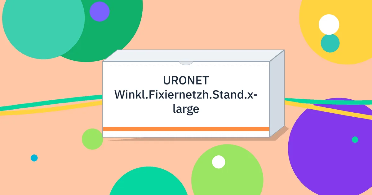 Symbolbild: Packung mit der Aufschrift URONET Winkl.Fixiernetzh.Stand.x-large (PZN 08536504) – Verfügbarkeit und Bezug in Apotheken in Frankfurt am Main