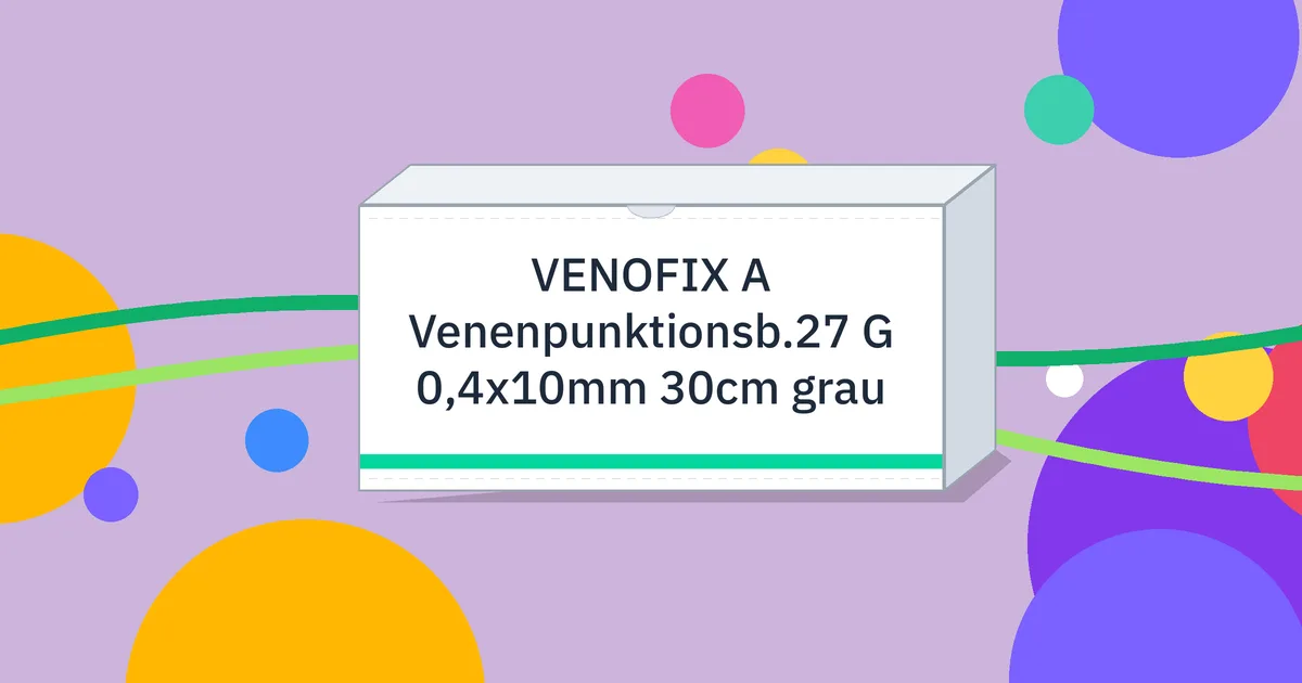 Symbolbild: Packung mit der Aufschrift VENOFIX A Venenpunktionsb.27 G 0,4x10mm 30cm grau (PZN 03256125) – Verfügbarkeit und Bezug in Apotheken in Frankfurt am Main