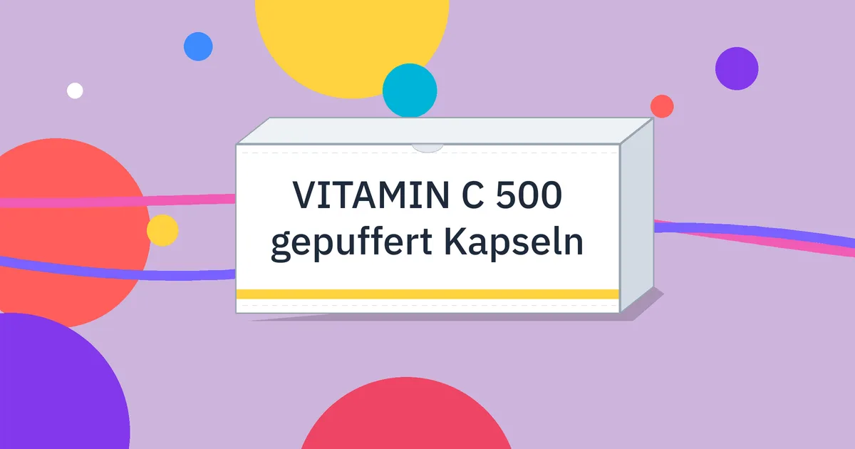 Symbolbild: Packung mit der Aufschrift VITAMIN C 500 gepuffert Kapseln (PZN 19849927) – Verfügbarkeit und Bezug in Apotheken in Frankfurt am Main