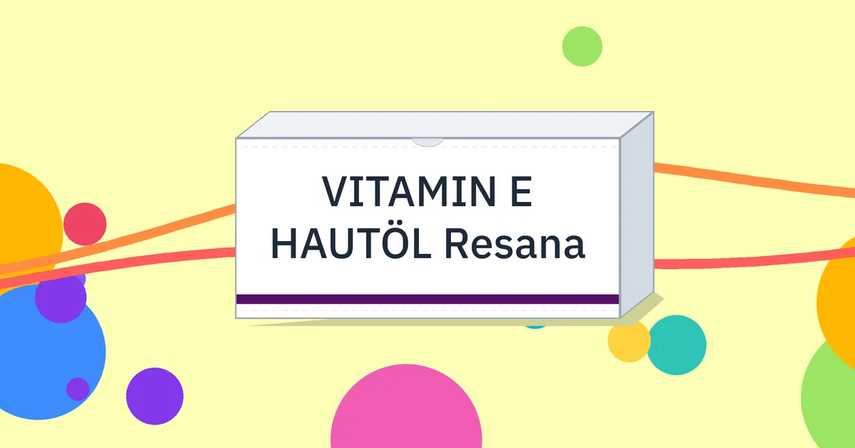 Symbolbild: Packung mit der Aufschrift VITAMIN E HAUTÖL Resana (PZN 03089383) – Verfügbarkeit und Bezug in Apotheken in Frankfurt am Main
