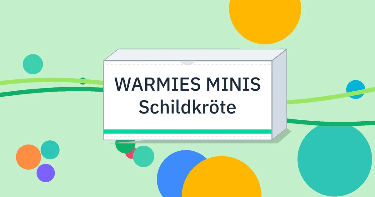Symbolbild: Packung mit der Aufschrift WARMIES MINIS Schildkröte (PZN 11684792) – Verfügbarkeit und Bezug in Apotheken in Frankfurt am Main
