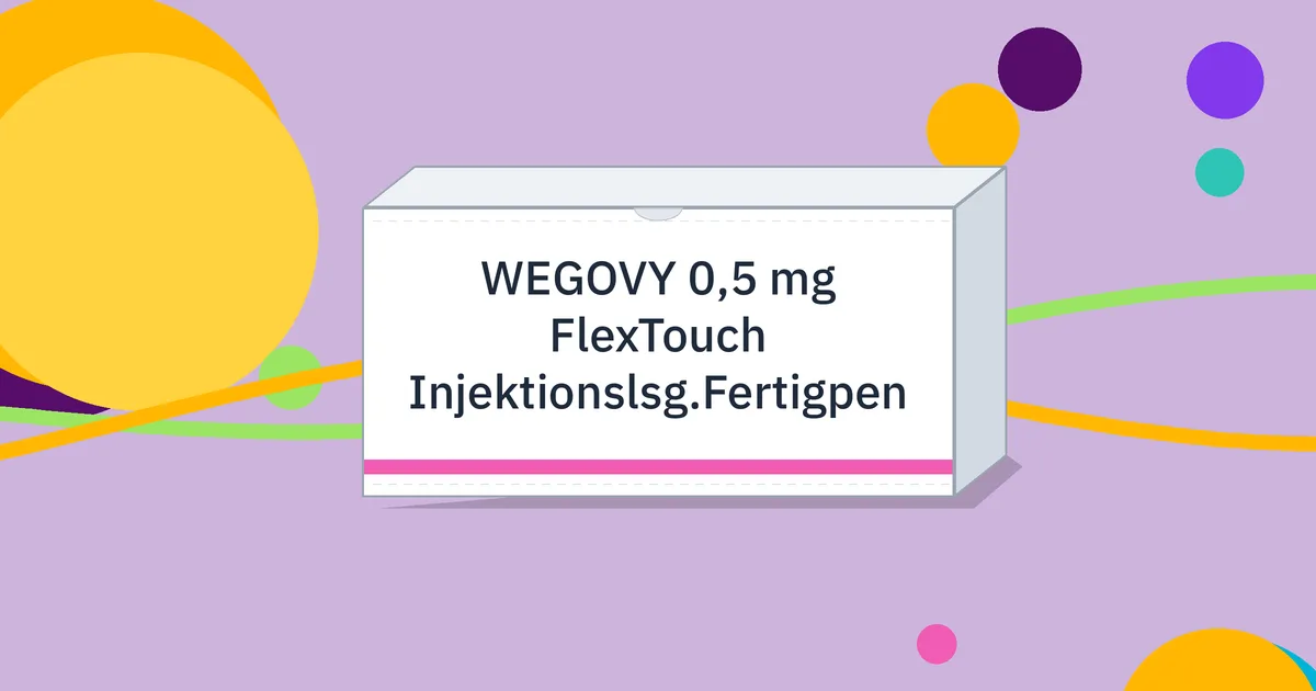 Symbolbild: Packung mit der Aufschrift WEGOVY 0,5 mg FlexTouch Injektionslsg.Fertigpen (PZN 20341186) – Verfügbarkeit und Bezug in Apotheken in Frankfurt am Main