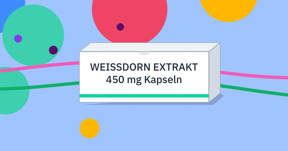 Symbolbild: Packung mit der Aufschrift WEISSDORN EXTRAKT 450 mg Kapseln (PZN 09463345) – Verfügbarkeit und Bezug in Apotheken in Frankfurt am Main