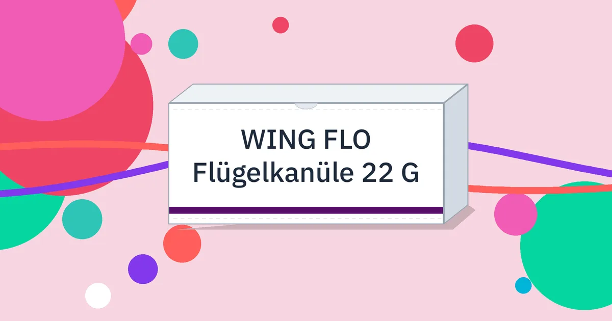 Symbolbild: Packung mit der Aufschrift WING FLO Flügelkanüle 22 G (PZN 01106315) – Verfügbarkeit und Bezug in Apotheken in Frankfurt am Main