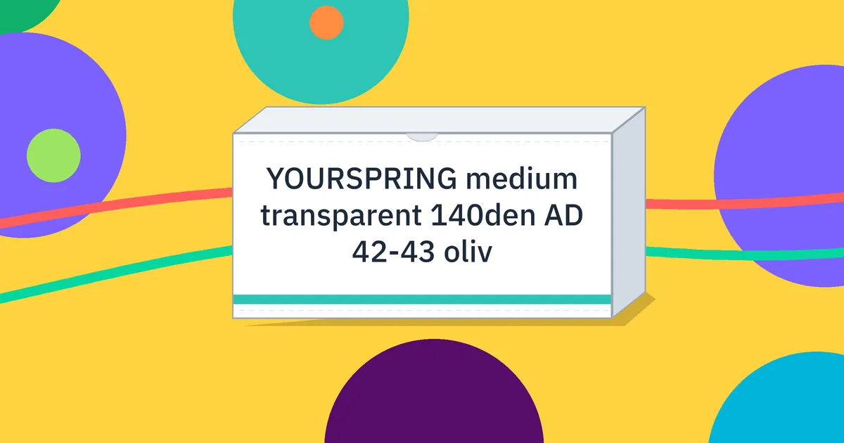 Symbolbild: Packung mit der Aufschrift YOURSPRING medium transparent 140den AD 42-43 oliv (PZN 18057035) – Verfügbarkeit und Bezug in Apotheken in Frankfurt am Main